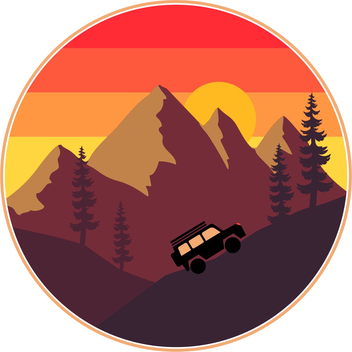 Vintage SUV in the Mountains Spare Tire Cover – Titan Engines